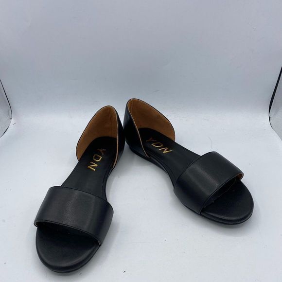 YDN | Shoes | A Ydn Black Open Toe Flats Low Heels Sandals Shoes | Poshmark
